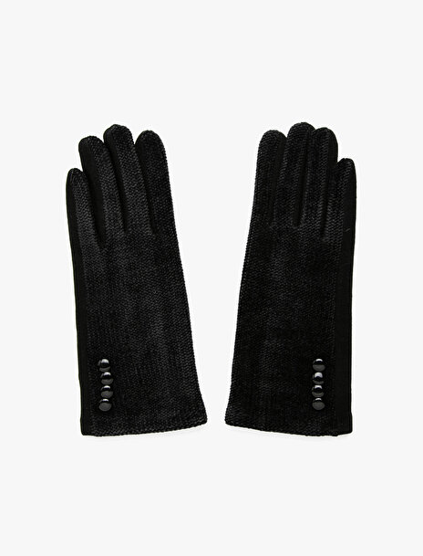 Koton Kadın Örme Eldiven Düğmeli Koton Kadın Örme Eldiven Düğmeli