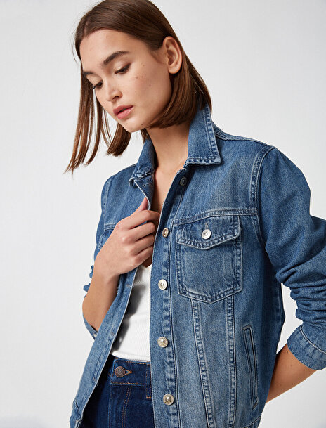 Koton Kadın %100 Pamuk Kot Ceket