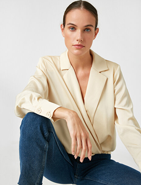 Koton Kadın Vatkalı V Yaka Uzun Kollu Wrap Bluz Koton Kadın Vatkalı V Yaka Uzun Kollu Wrap Bluz