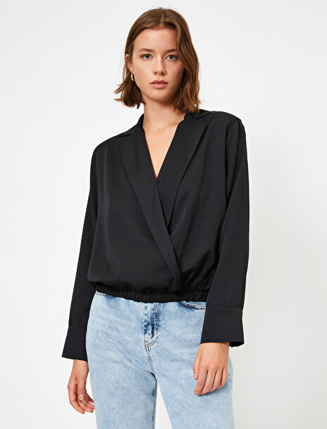 Koton Kadın Vatkalı V Yaka Uzun Kollu Wrap Bluz Koton Kadın Vatkalı V Yaka Uzun Kollu Wrap Bluz