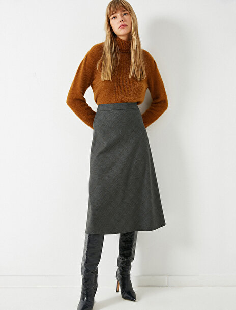 Koton Kadın Ekose Midi Etek