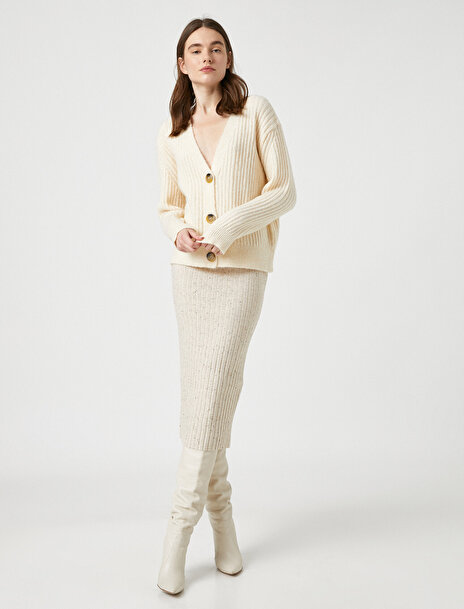 Koton Kadın Dokulu Midi Kalem Etek Koton Kadın Dokulu Midi Kalem Etek