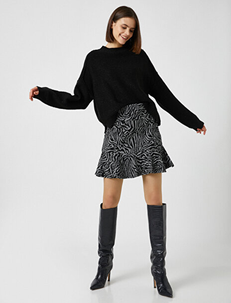 Koton Kadın Desenli Mini Etek