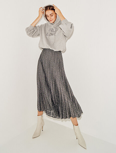 Koton Kadın Pileli Midi Etek