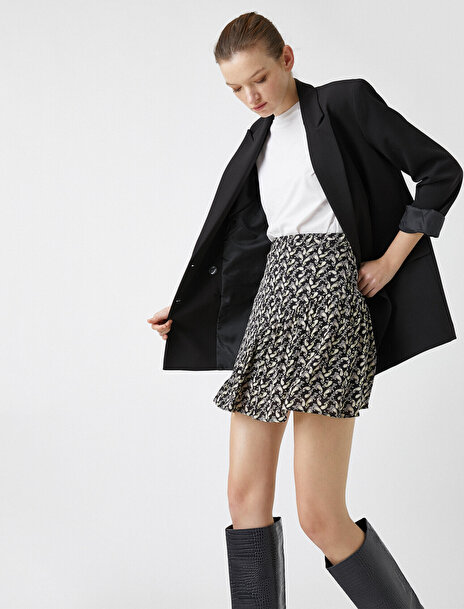 Koton Kadın Şal Desenli Pileli Mini Etek Koton Kadın Şal Desenli Pileli Mini Etek