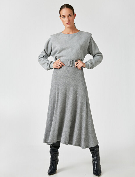 Koton Kadın Kemerli Midi Etek