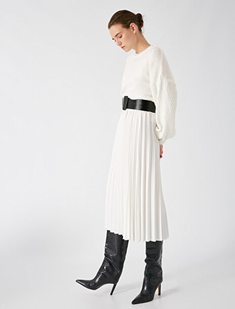 Koton Kadın Pileli Maxi Etek