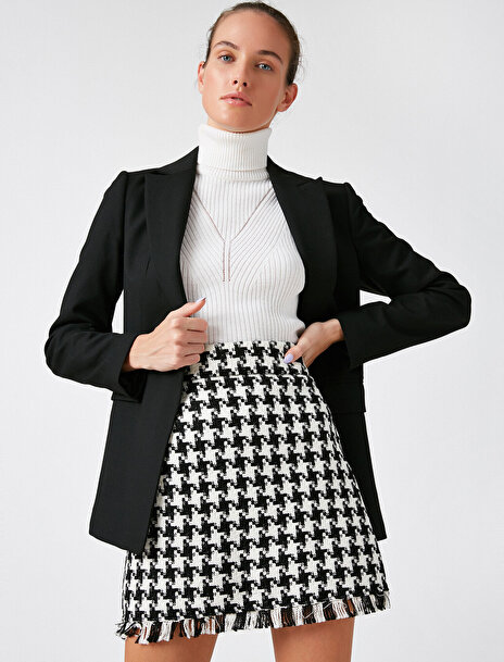 Koton Kadın Kareli Mini Etek