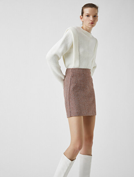 Koton Kadın Desenli Mini Etek