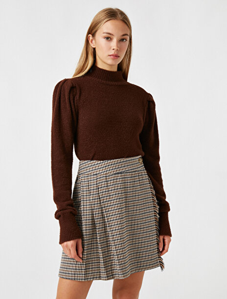 Koton Kadın Kazayagi Desenli Dügmeli Mini Etek Koton Kadın Kazayagi Desenli Dügmeli Mini Etek