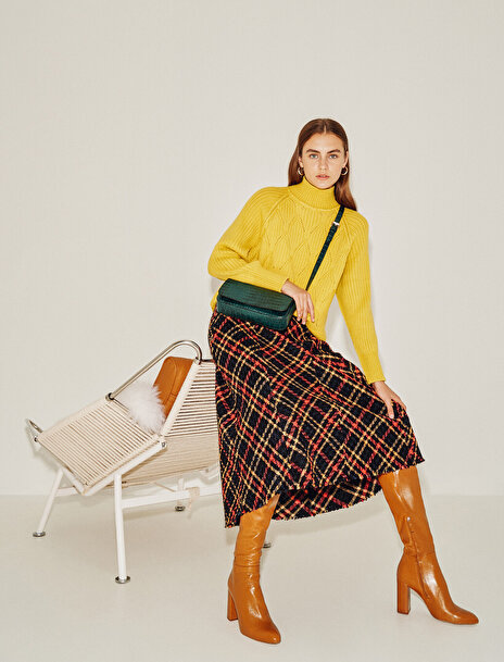 Koton Kadın Ekose Midi Etek