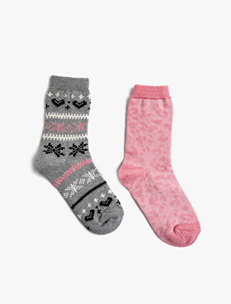 Koton Kadın Kadın 2'li Desenli Çorap Seti