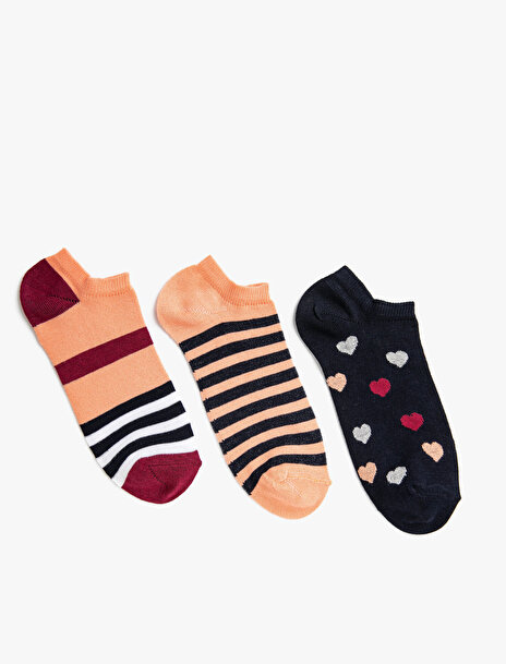 Koton Kadın Kadın Çizgili Çorap Seti Pamuklu Desenli
