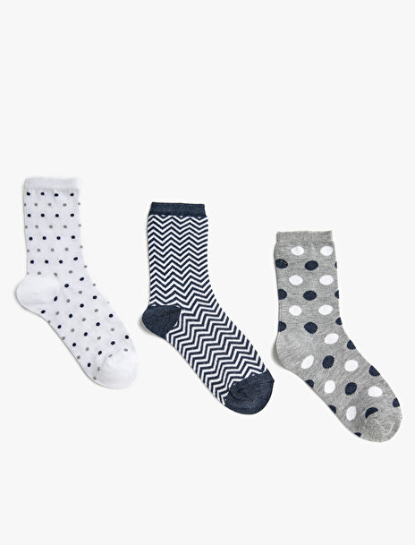 Koton Kadın Kadın Puantiyeli Desenli Pamuklu Çorap Seti 3'lü
