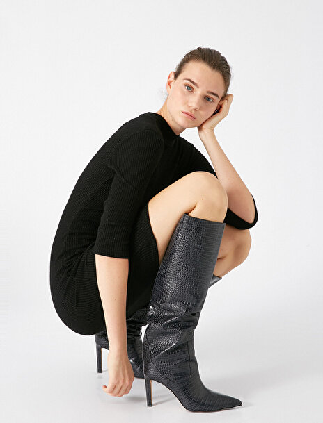 Koton Kadın Balıkçı Yaka Midi Elbise