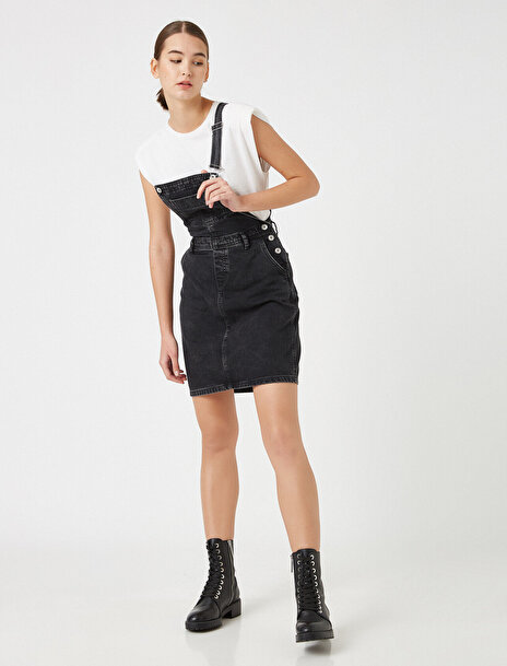 Koton Ole Genç Kız Pamuklu Jean Elbise