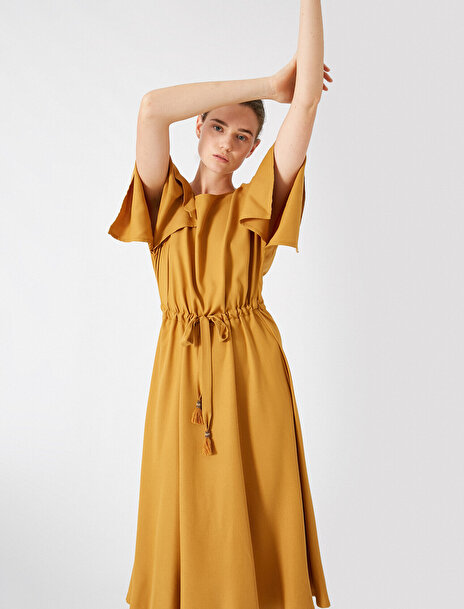 Koton Kadın Bisiklet Yaka Yarasa Kol Maxi Elbise