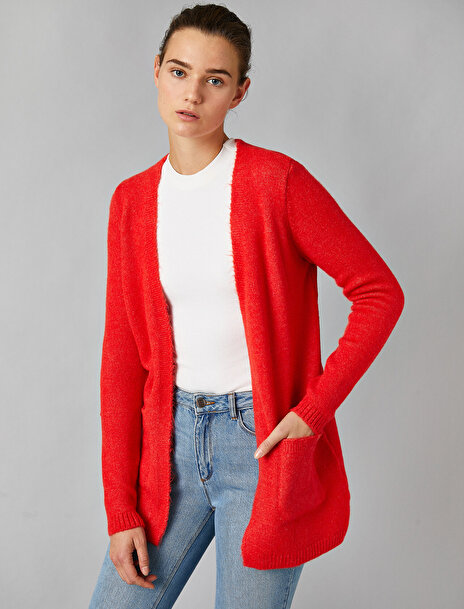 Koton Kadın Uzun Kollu Cepli Triko Hırka Koton Kadın Uzun Kollu Cepli Triko Hırka