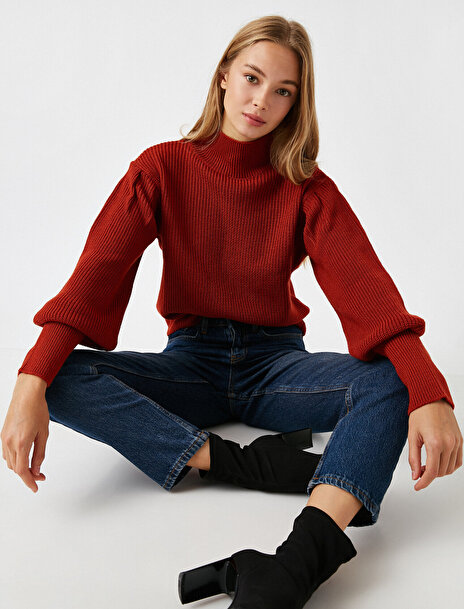 Koton Kadın Balıkçı Yaka Oversize Triko Kazak