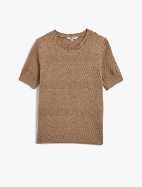 Koton Kadın Bisiklet Yaka Kisa Kollu Triko Kazak Koton Kadın Bisiklet Yaka Kisa Kollu Triko Kazak