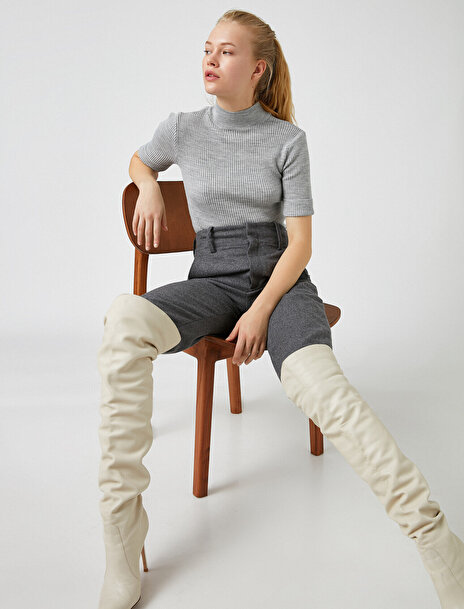 Koton Kadın Balıkçı Yaka Kisa Kollu Triko Kazak