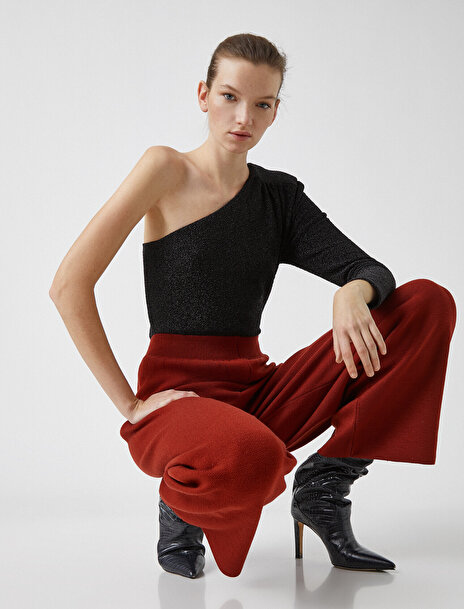 Koton Kadın Geniş Paça Triko Pantolon