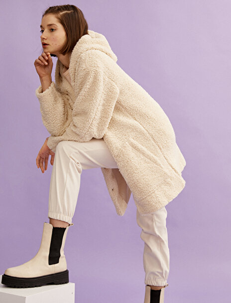 Koton Kadın Kapüşonlu Sherpa Kaban Koton Kadın Kapüşonlu Sherpa Kaban