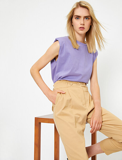 Koton Kadın Pamuklu Vatkalı Kısa Kollu Tişört