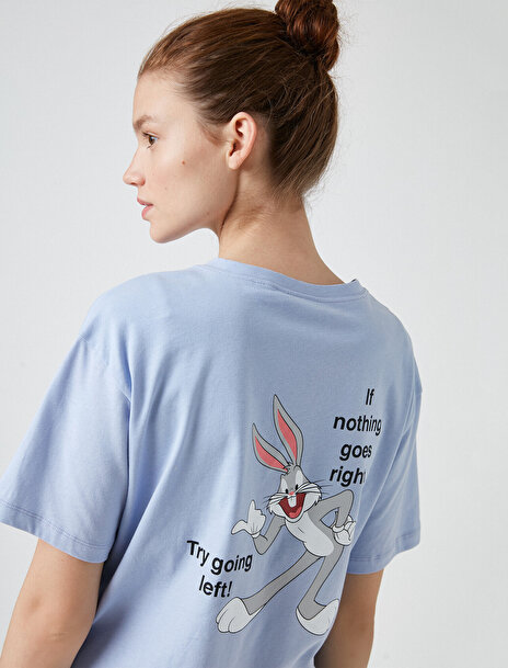 Koton Kadın %100 Pamuk Bugs Bunny Lisanslı Kısa Kollu Tişört