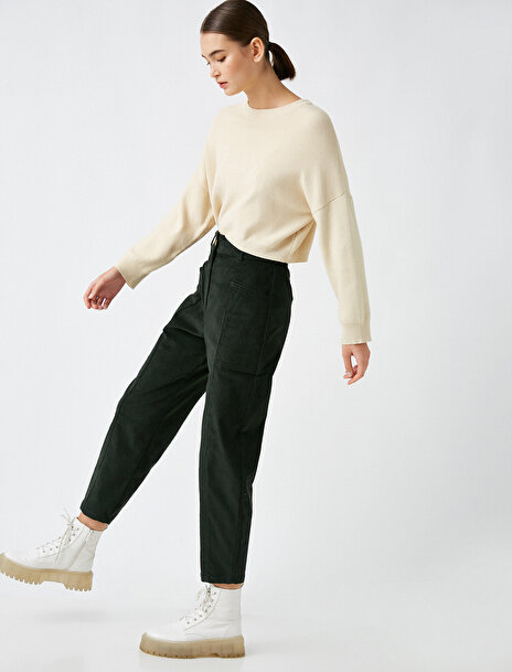 Koton Ole Genç Kız Pamuklu Yüksek Bel Pantolon