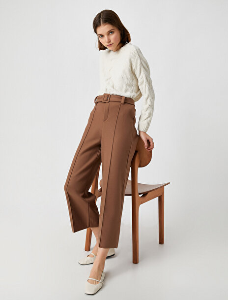 Koton Ole Genç Kız Geniş Paça Kemerli Pantolon