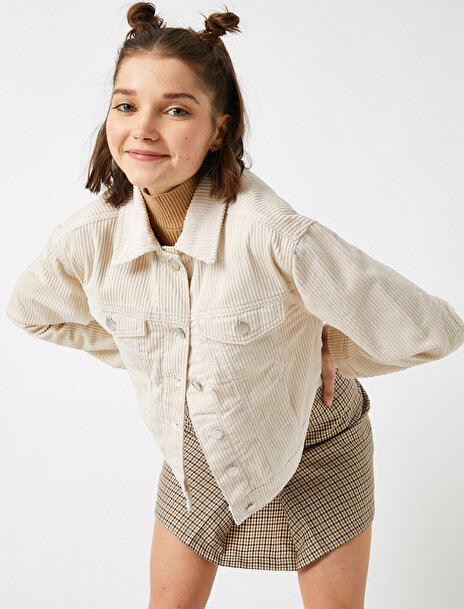 Koton Kadın Pamuklu Kadife Ceket