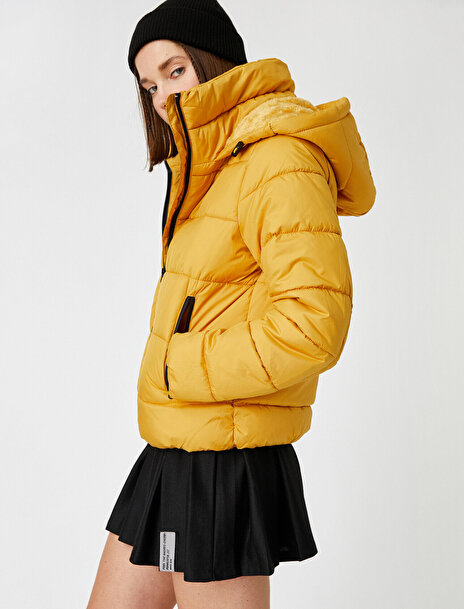 Koton Ole Genç Kız Kapüşonlu Cepli Şişme Mont