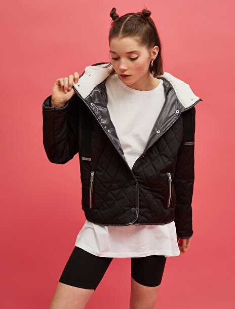 Koton Ole Genç Kız Suni Kürk Detaylı Kapitoneli Ceket Koton Ole Genç Kız Suni Kürk Detaylı Kapitoneli Ceket