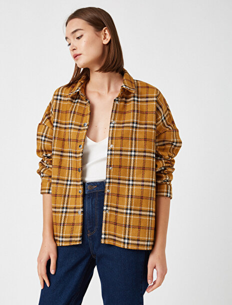 Koton Kadın Kase Ekose Gömlek