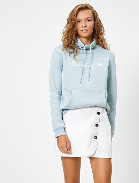 Koton Kadın Kapüşonlu Yazılı Baskılı Sweatshirt