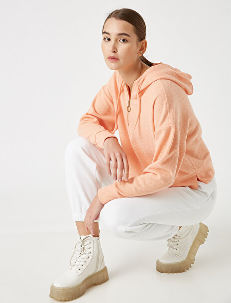 Koton Ole Genç Kız Pamuklu Kapüşonlu Fermuar Detaylı Sweatshirt Koton Ole Genç Kız Pamuklu Kapüşonlu Fermuar Detaylı Sweatshirt