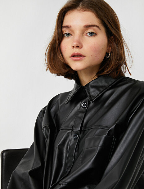 Koton Kadın Suni Deri Gömlek