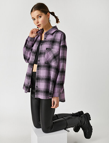 Koton Ole Genç Kız Uzun Kollu Ekose Oduncu Gömleği