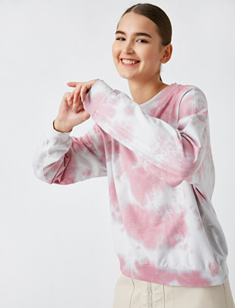 Koton Ole Genç Kız %100 Pamuk Bisiklet Yaka Desenli Sweatshirt Koton Ole Genç Kız %100 Pamuk Bisiklet Yaka Desenli Sweatshirt