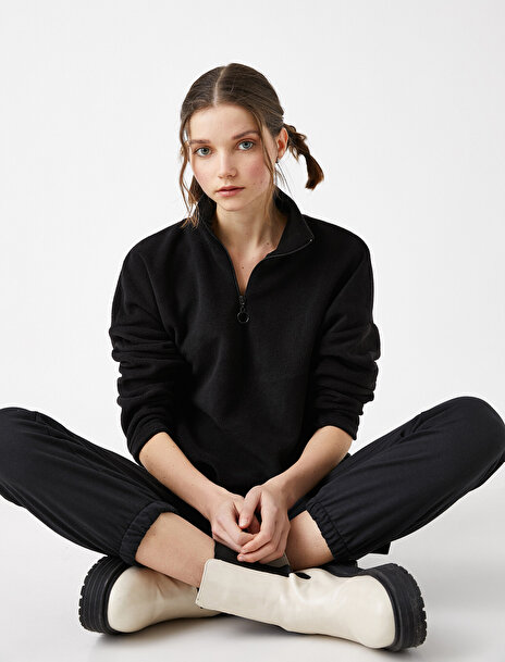 Koton Ole Genç Kız Fermuar Detaylı Polar Sweatshirt Koton Ole Genç Kız Fermuar Detaylı Polar Sweatshirt