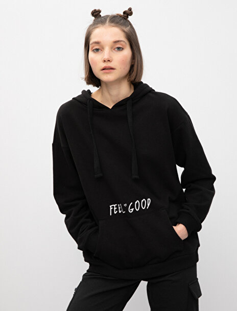 Koton Ole Genç Kız Kapüşonlu Yazılı Baskılı Cepli Sweatshirt Koton Ole Genç Kız Kapüşonlu Yazılı Baskılı Cepli Sweatshirt