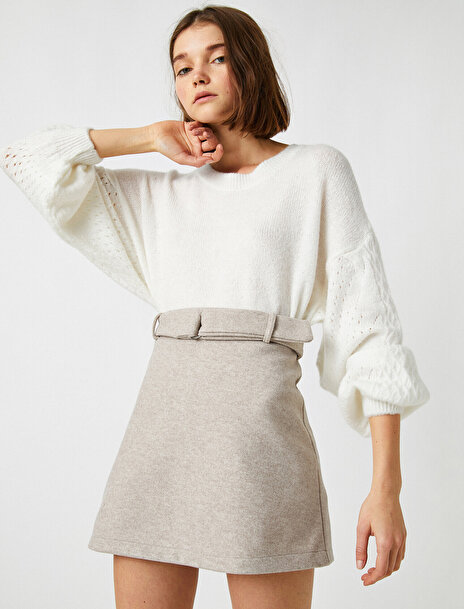 Koton Ole Genç Kız Kemerli Mini Etek