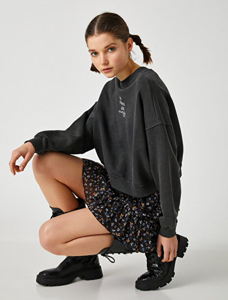 Koton Ole Genç Kız Çiçekli Şifon Mini Etek