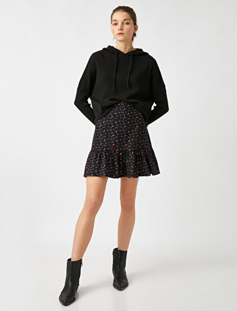 Koton Kadın Pamuklu Çiçekli Mini Etek