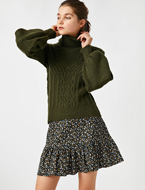 Koton Ole Genç Kız Pamuklu Çiçekli Mini Etek