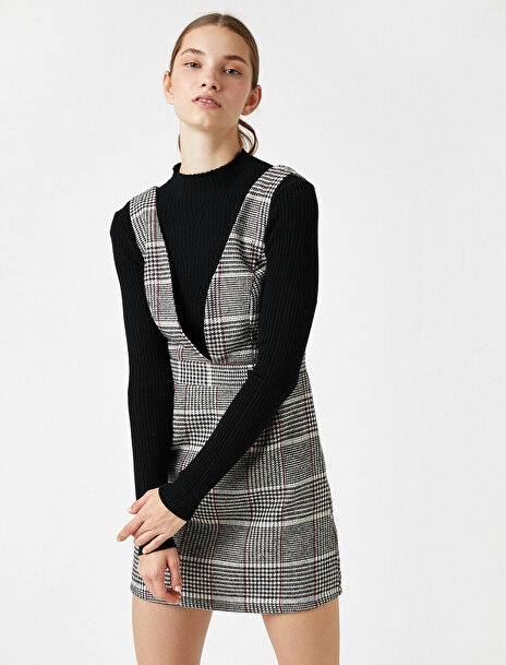 Koton Kadın Ekoseli Mini Elbise