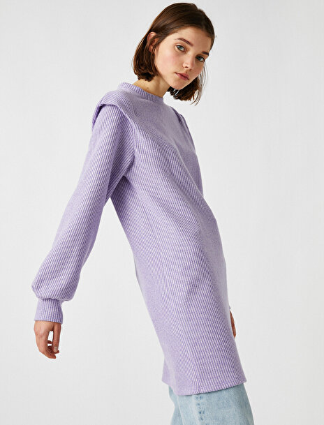 Koton Ole Genç Kız Bisiklet Yaka Uzun Kollu Kısa Elbise