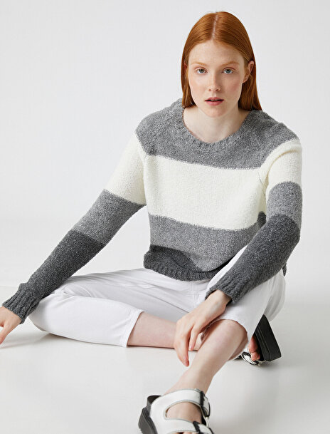 Koton Ole Genç Kız Renk Bloklu Kazak