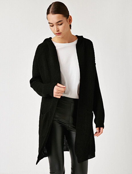 Koton Ole Genç Kız Kapüşonlu Örgü Triko Hırka